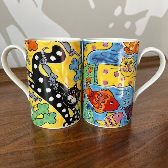 Dunoon | Dining | 2 Dunoon Crazy Cats Stoneware Mugs Made In Scotland ...